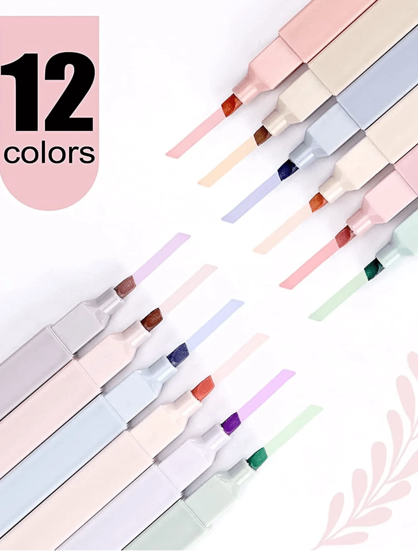 12pcs Morandi Aesthetic Square Highlighters Pens, Mild Soft Chisel Tip ...