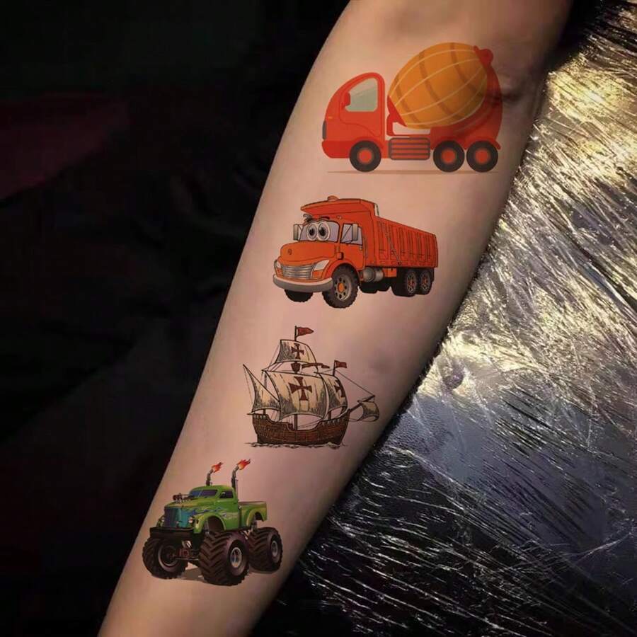 50 Sheets Bulk Construction Temporary Tattoos For Boys Girls Face Arm ...