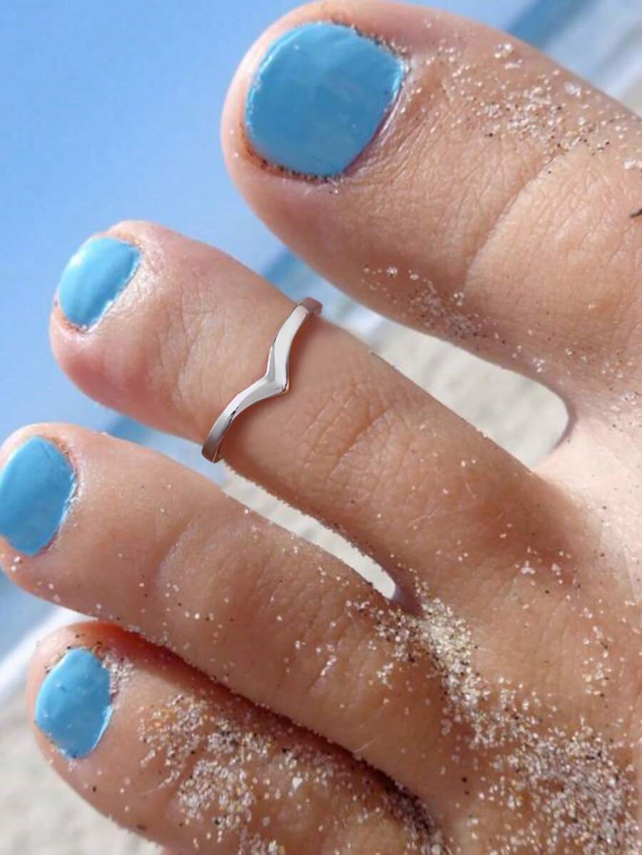1pc Simple V-Shape Toe Ring Ladies Jewelry For Women S925 Sterling ...