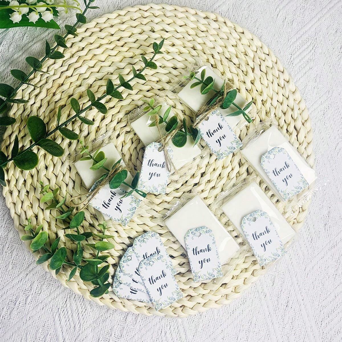 50 Sets Mini Soap Favors For Babyshower, Small Scented Soap Bars White ...