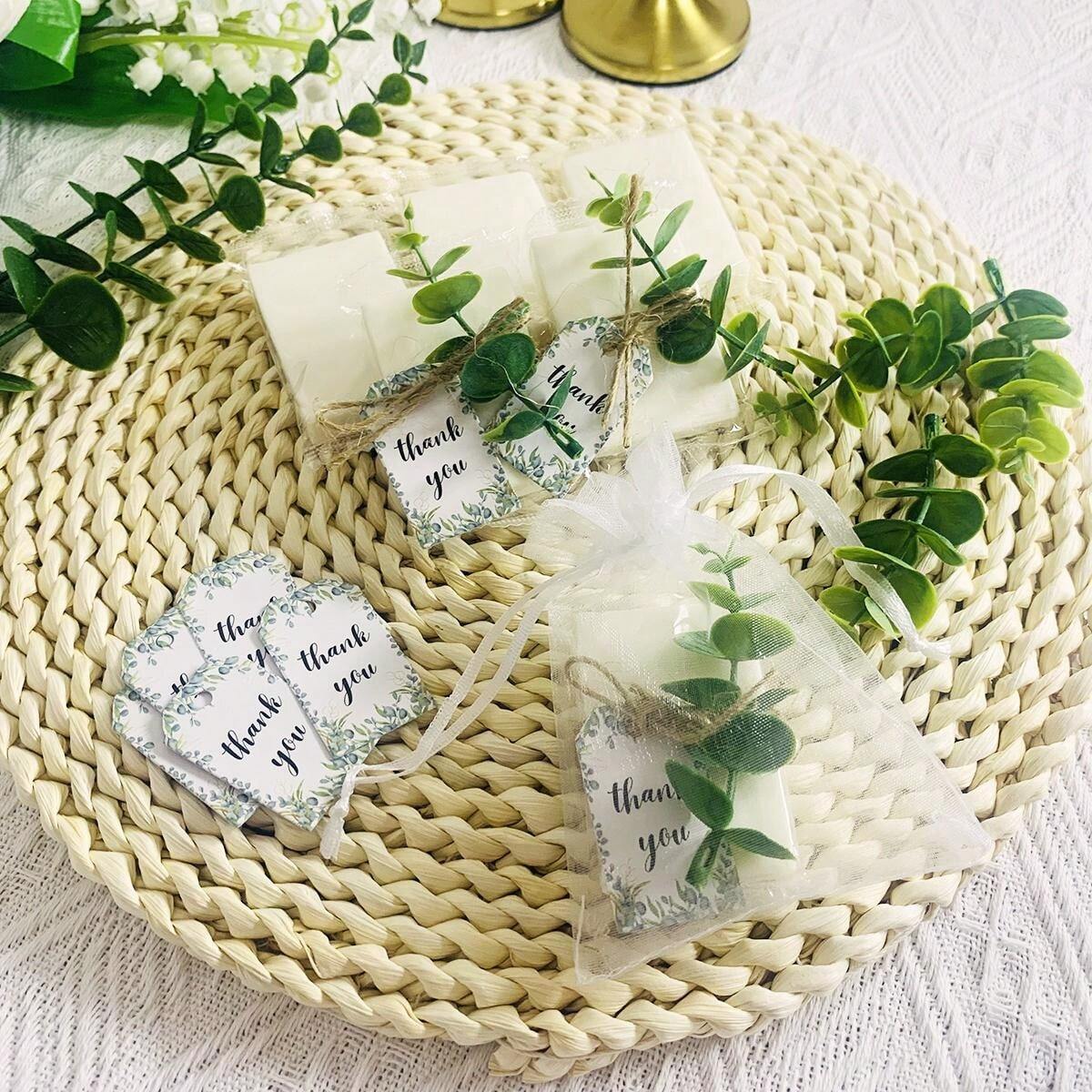 50 Sets Mini Soap Favors For Babyshower, Small Scented Soap Bars White ...