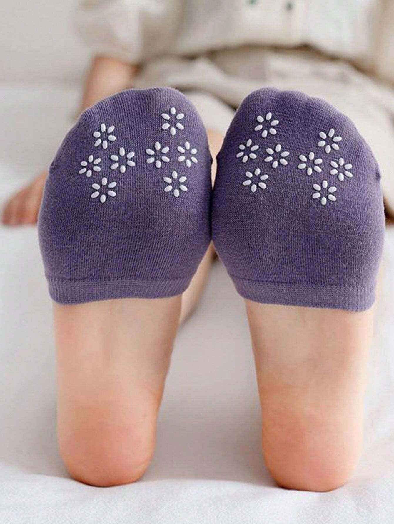 5 Pairs Women's Silicone Anti-Slip Half-Sole Socks, Soft & Comfortable ...
