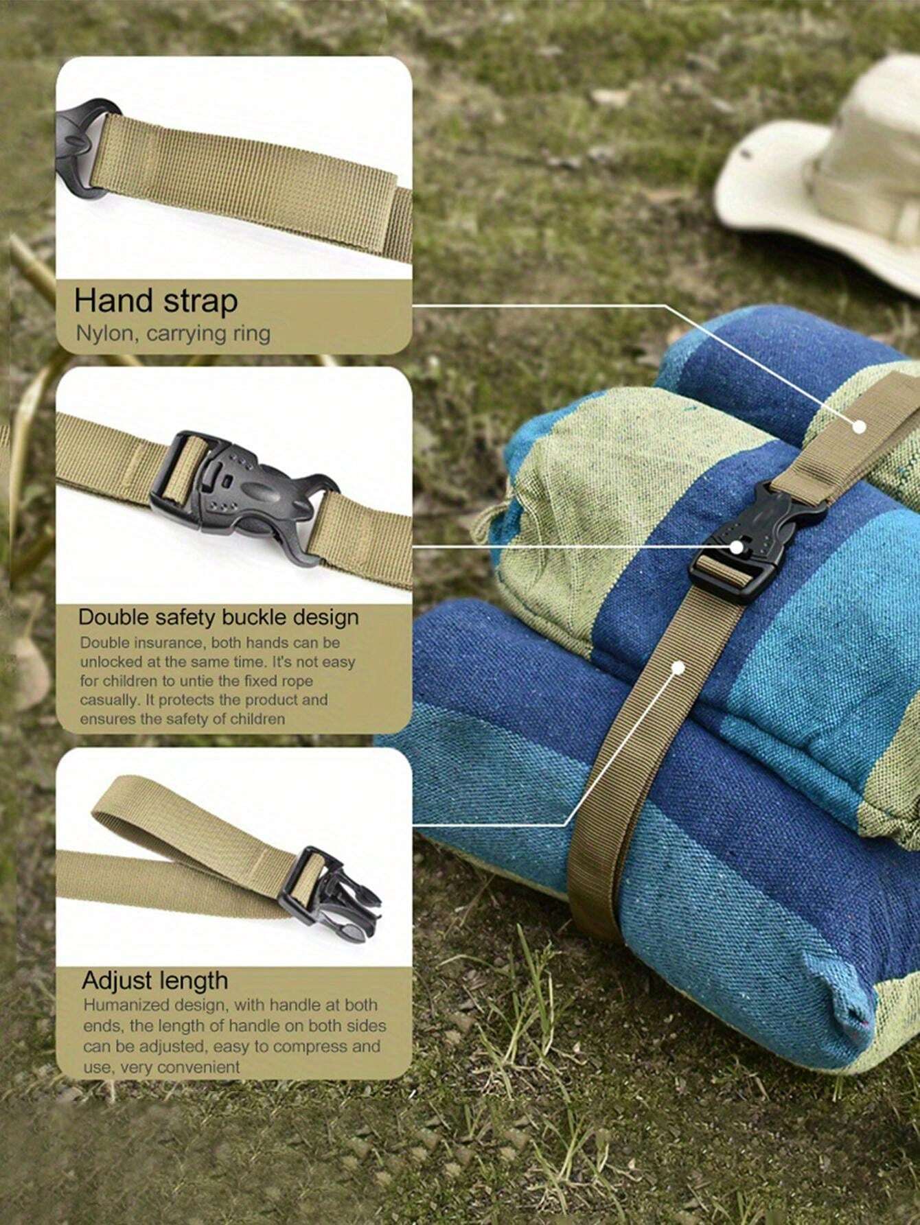 1/2/3pcs Enhanced And Extended Buckle Style Outdoor Luggage Binding ...