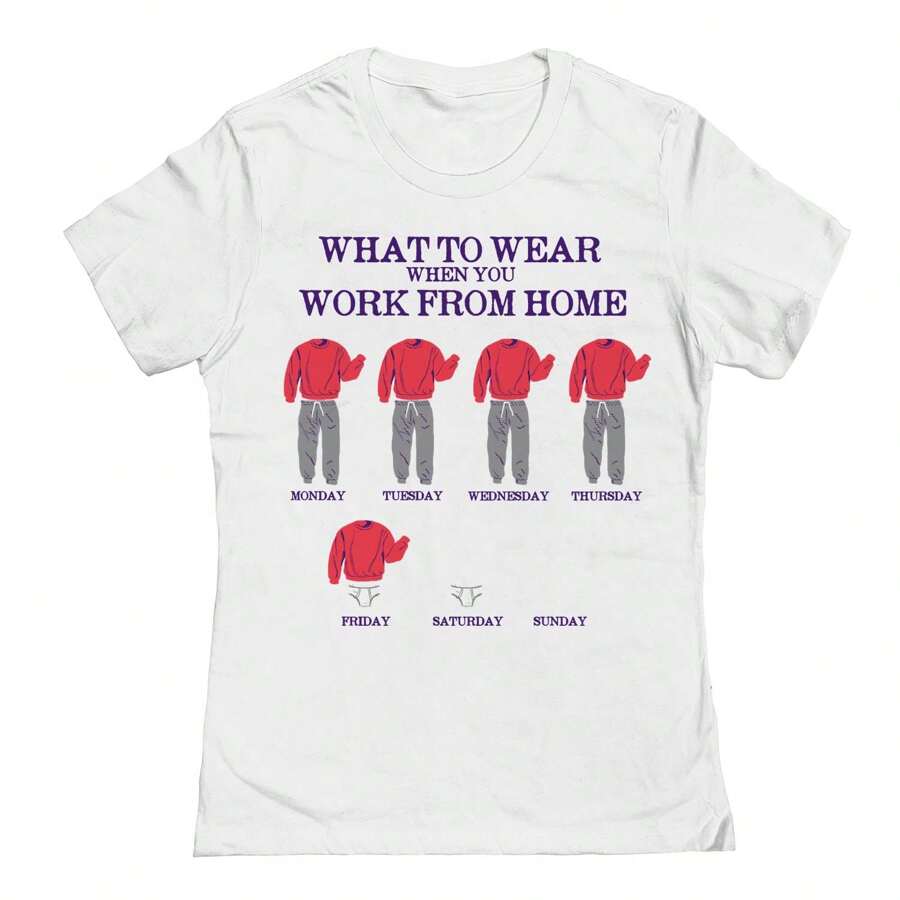 Nearly There What To Wear Graphic Ladies Cotton T-Shirt | SHEIN USA