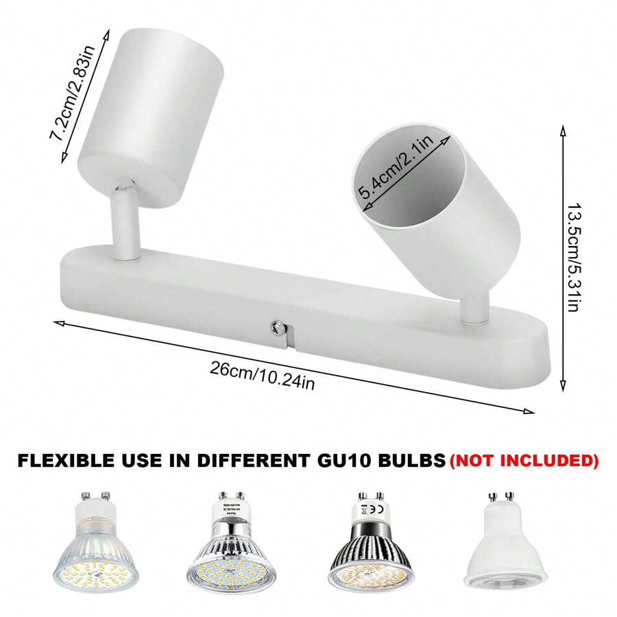LED Ceiling Light Rotatable, 2 Way GU10 Ceiling Spotlights Fitting GU10 ...