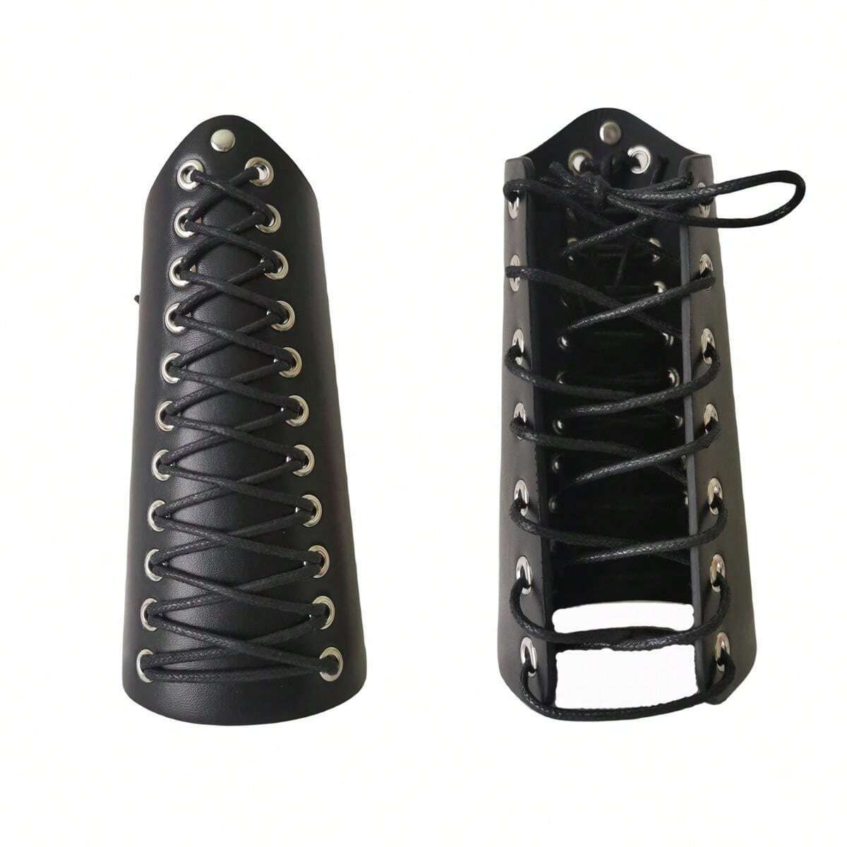 1PC Medieval Retro Style Adjustable PU Leather Wristband Arm Guard With ...