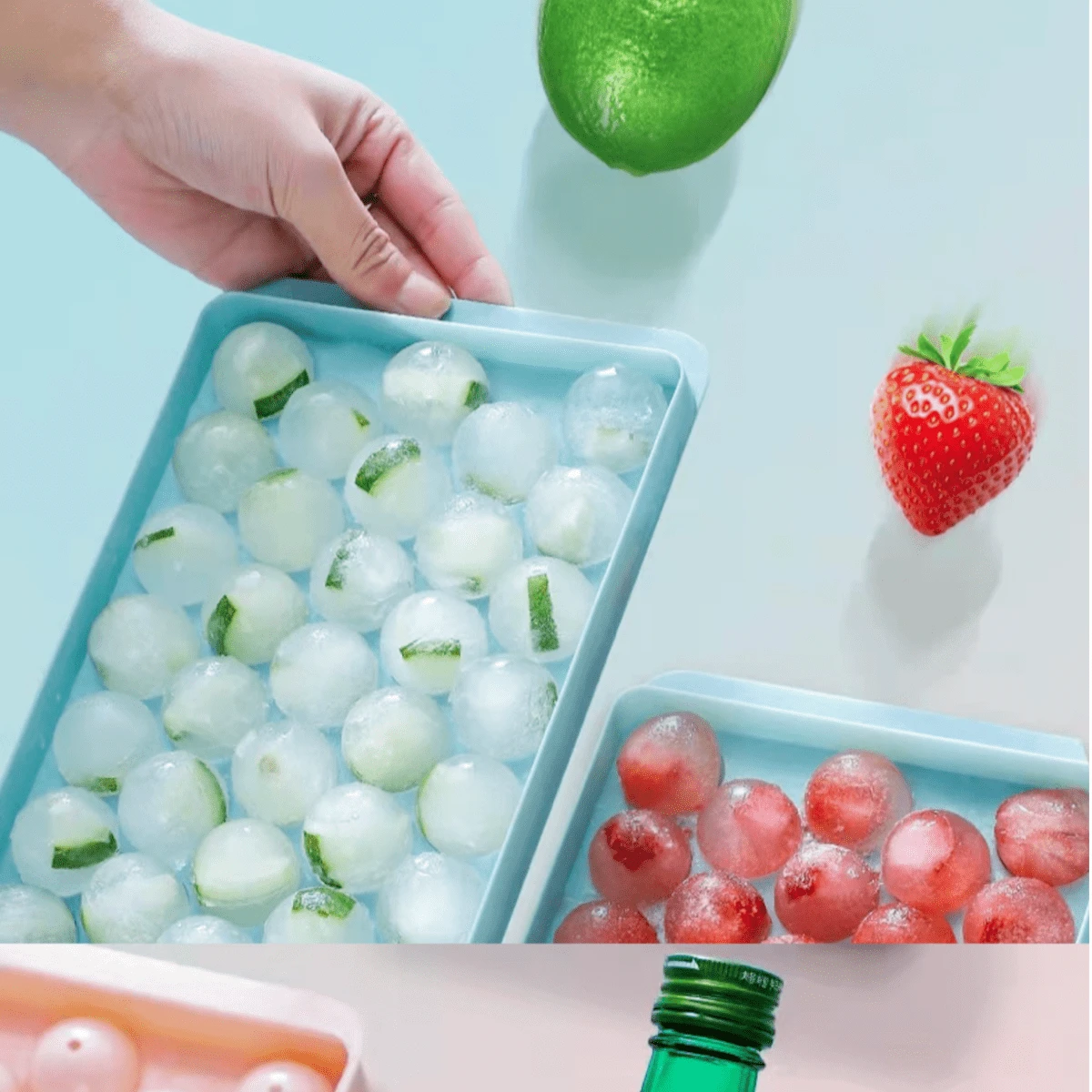 1set Summer Mini Ice Ball Mold, Spherical Ice Cube Tray With Lid, Viral ...