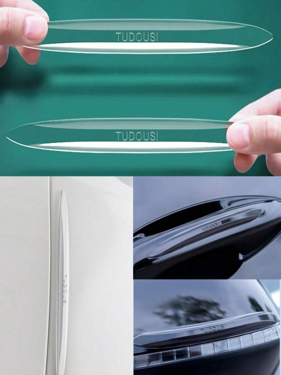 4 Strips Of Car Door Bumper, Invisible Transparent Non-Marking Bumper ...