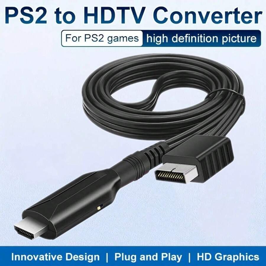PS2 To HDTV Converter Adapter With Audio Output Cable PS TO HD Cable ...