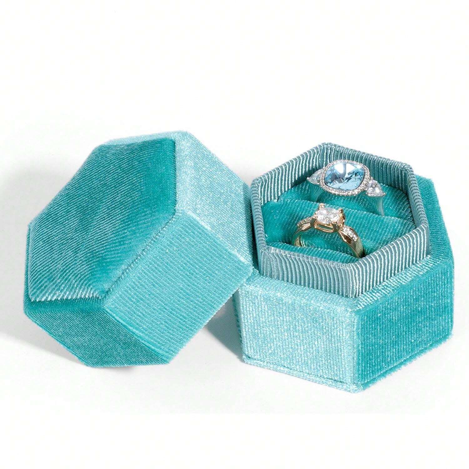 1 pieza Caja de anillo de terciopelo, caja de regalo de anillo de ...