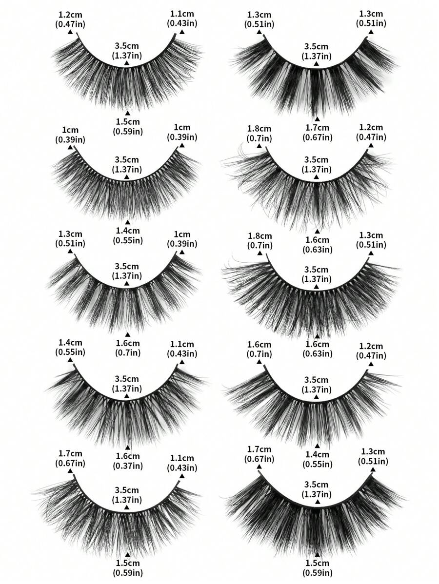 MAGEFY 20 pares de pestañas postizas en 10 estilos diferentes ...