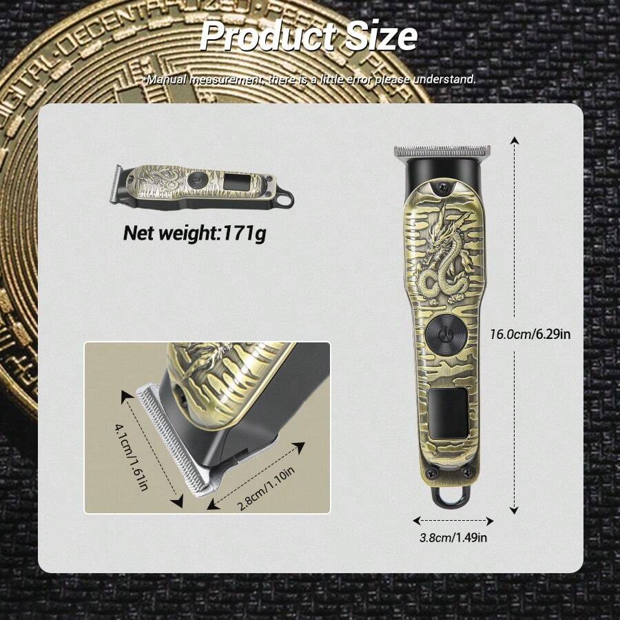 1pc Retro Engraving Hair Clipper, Hair Salon Trimmer For Buzz Cut, Home ...