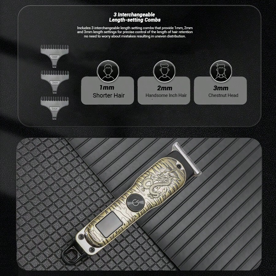 1pc Retro Engraving Hair Clipper, Hair Salon Trimmer For Buzz Cut, Home ...