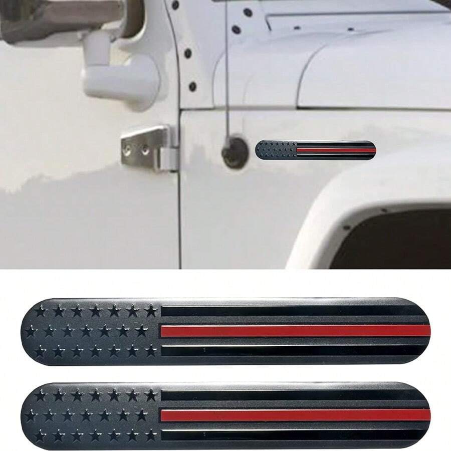 2Pcs USA American Metal Flag Auto Fender Emblem,Sport Truck Car Badge ...