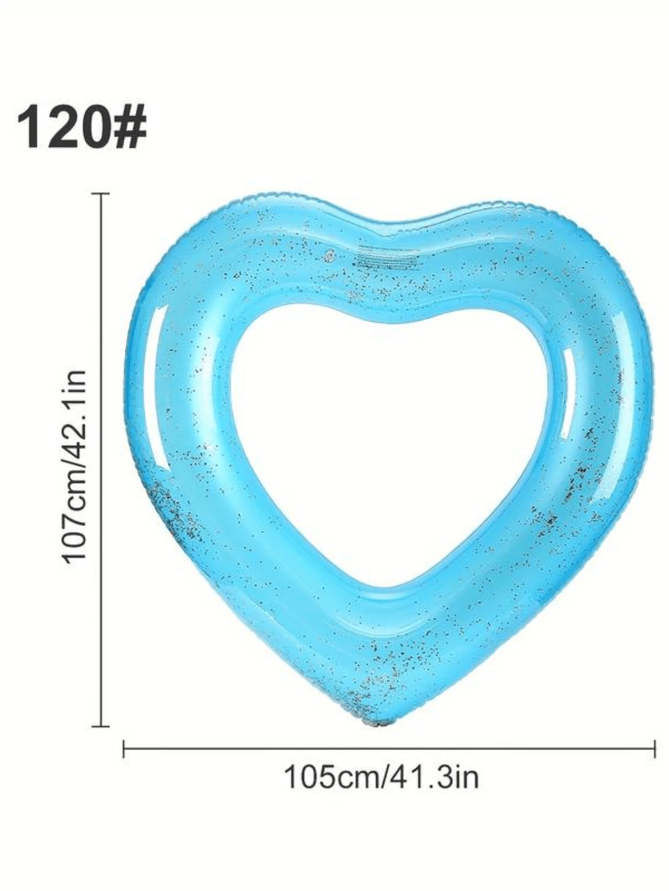 Inflatable Swim Rings Heart Shaped Pool Rings Glitter Swimming Pool ...