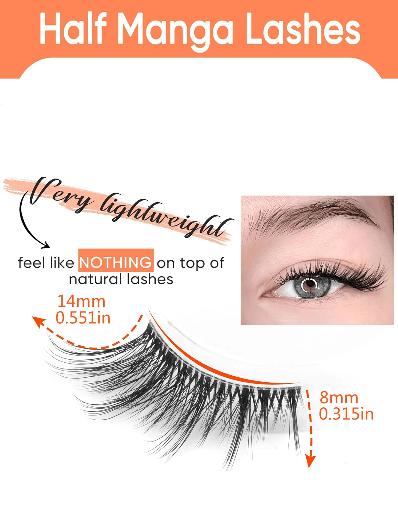 7 Pairs Natural Half Transparent Water Mink Eyelashes With Cat Eye ...