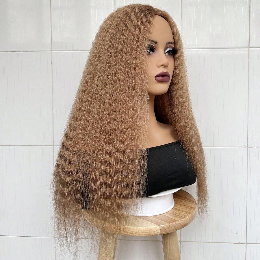 22 Inch Import Synthetic Fiber Wig Short Natural Wave Wigs Middle Part ...