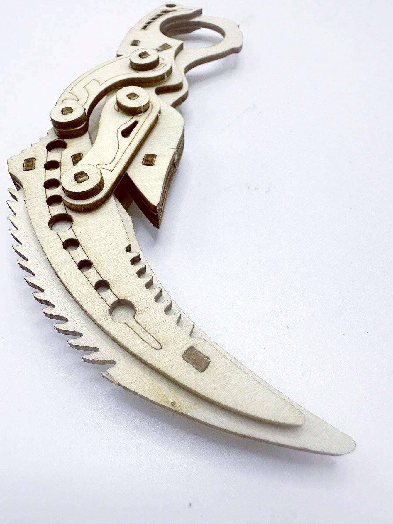 Wooden Folding Claw Knife Assembly Puzzle Building Block Toy DIY ...
