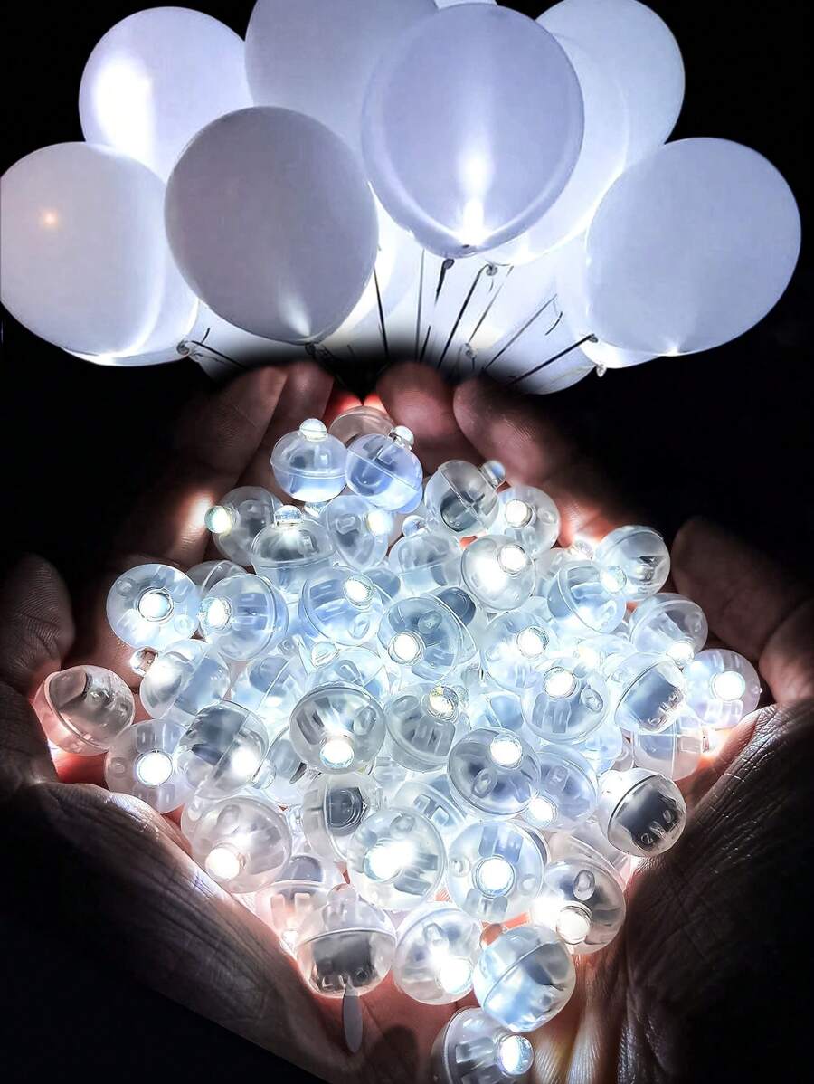 100pcs LED Electronic Luminous Round Lights With Seven Colors, Shiny ...