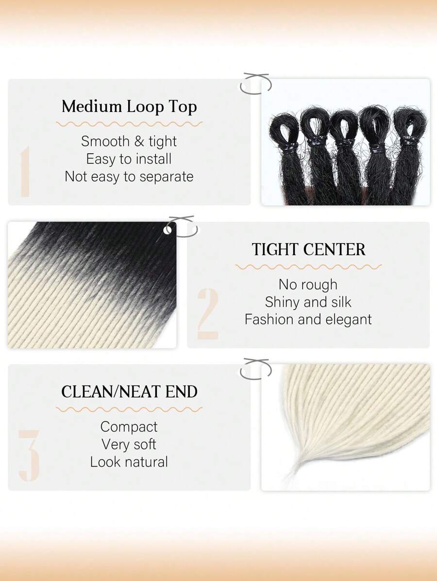 36 tums Dreadlock Extensions Tunna 0,6 cm Syntetiska Dreads Extensions ...