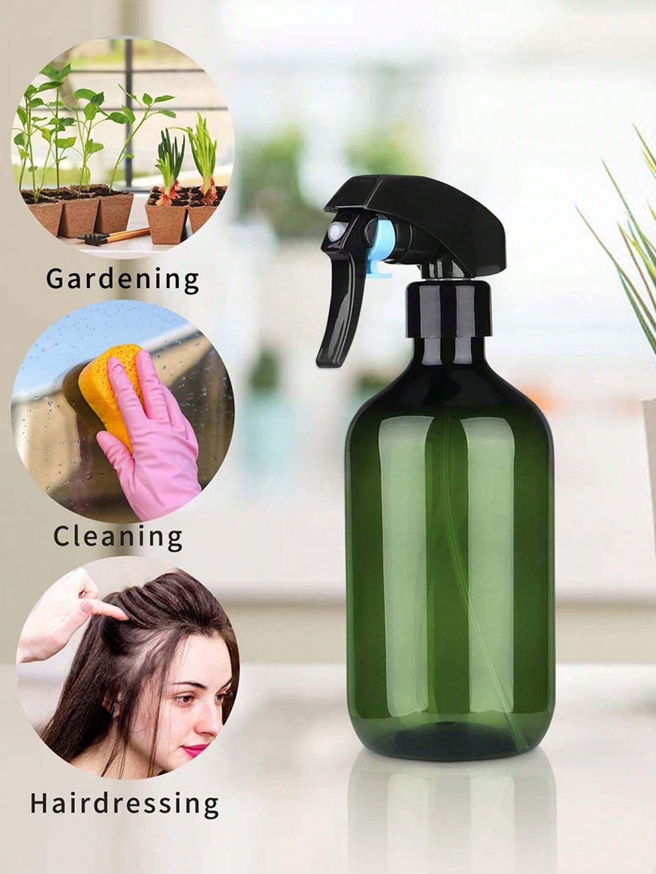 1/2pcs 500ml/17oz Brown/Green Thin Neck Bottle Spray Bottle + Black G ...