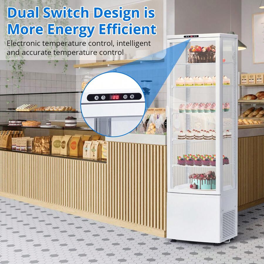 Commercial Refrigerator Display Case, 9.8 Cu.FT Display Fridge Single ...