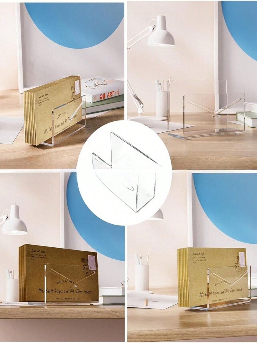 1pc Transparent Acrylic Desktop Organizer, Small Vertical Storage Rack ...