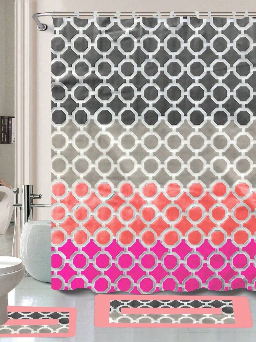 15PC Bathroom Rugs And Shower Curtain Set | SHEIN USA