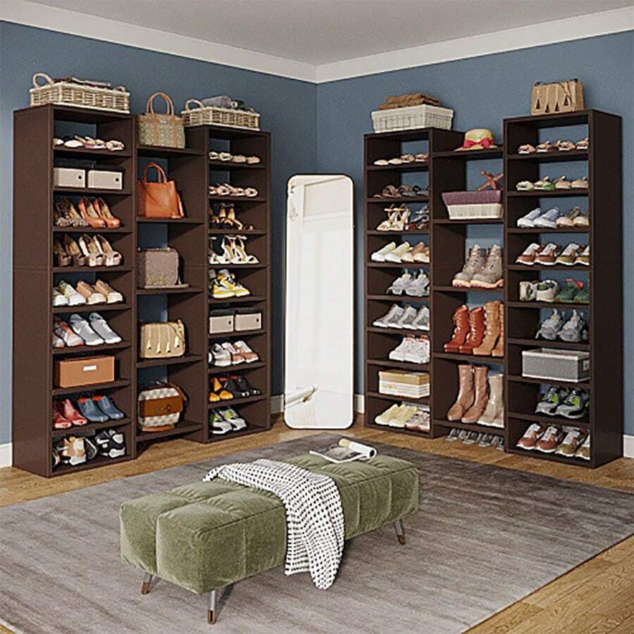 Tribesigns 14-Tier Shoe Rack, Freestanding Tall Shoe Shelf, White ...