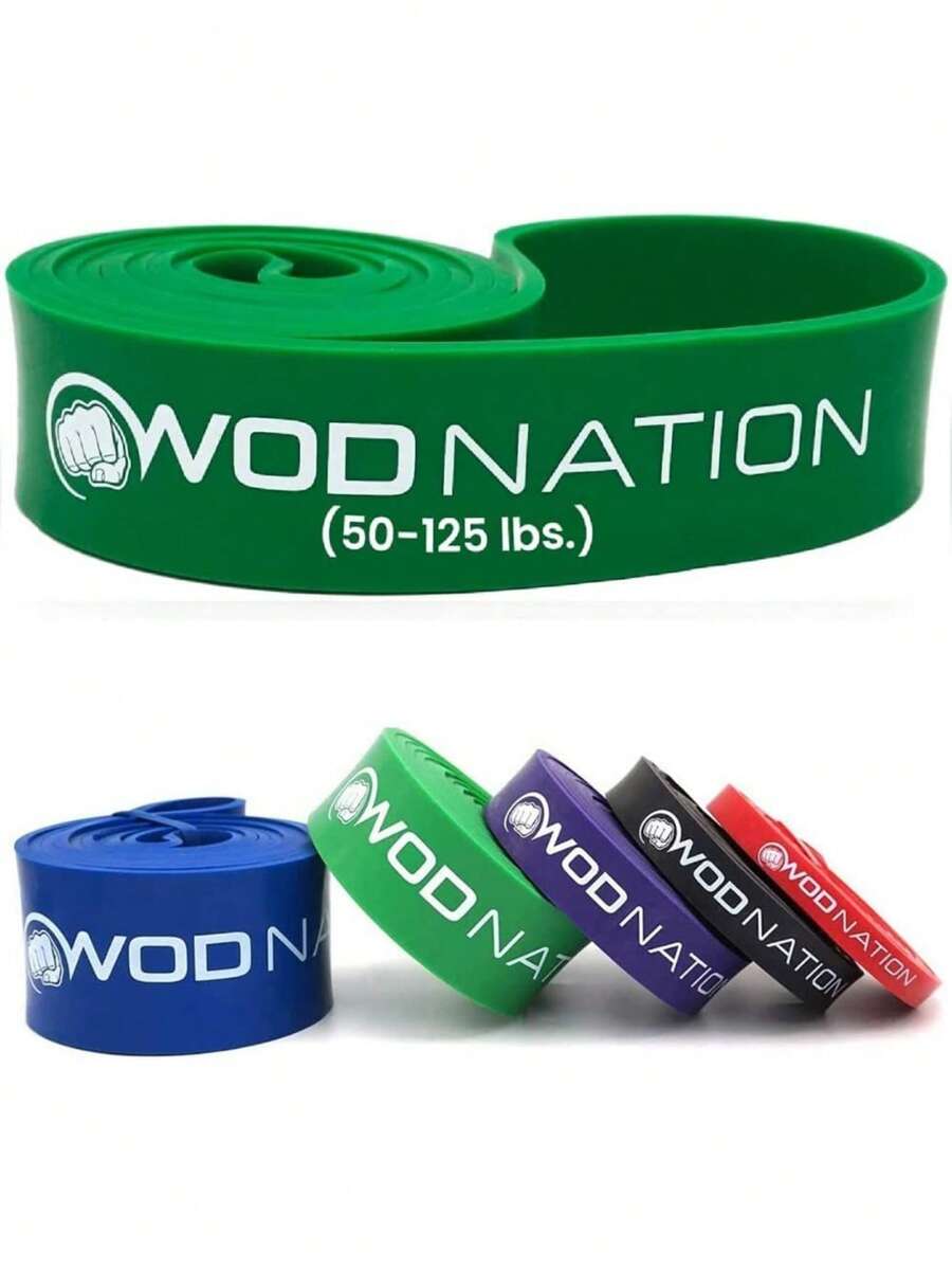 WOD Nation Single Pull Up Assistance Band (50 - 125lbs Green Band ...