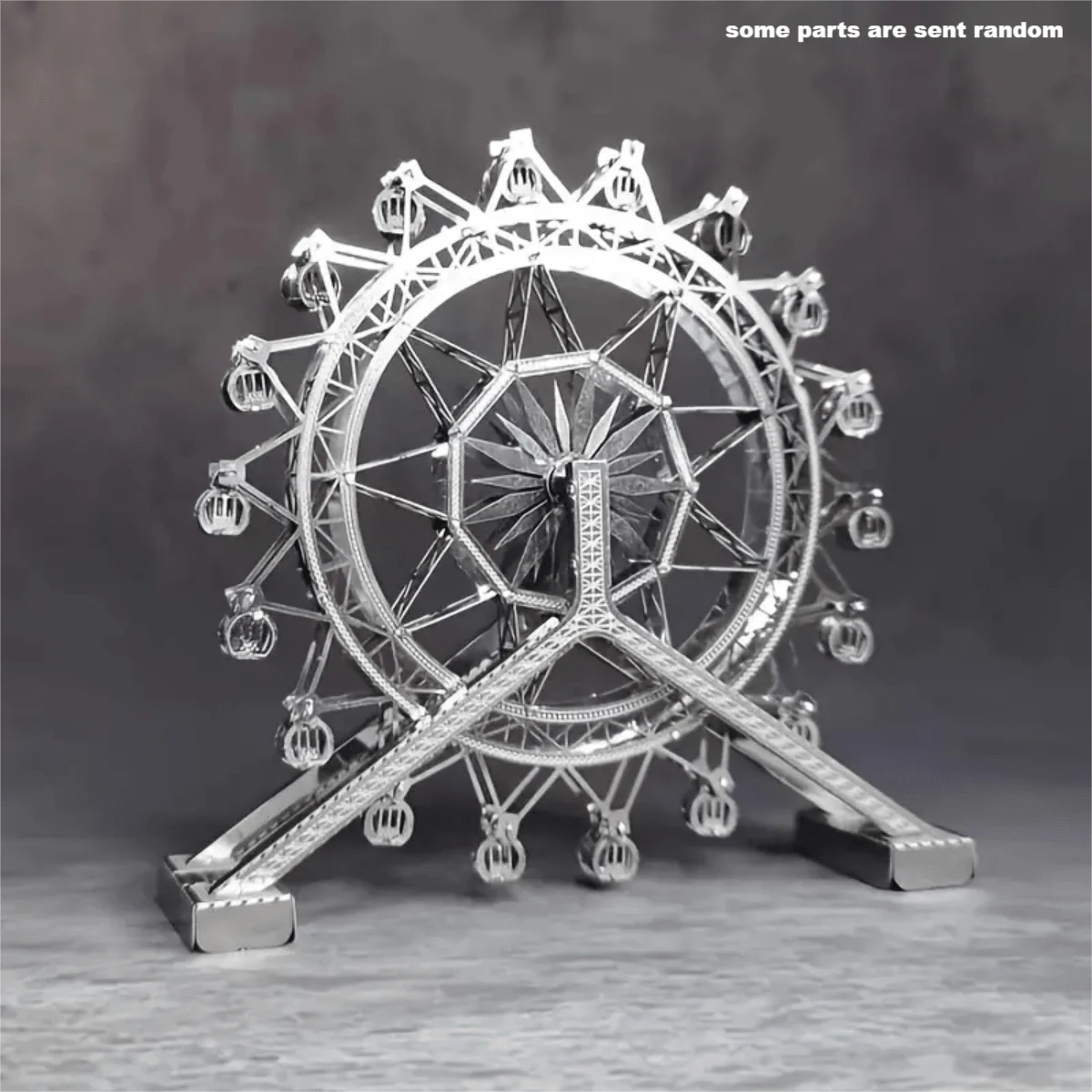 1pc DIY Metal Assembly Toy Ferris Wheel Theme Park Model, 3D Rotating ...