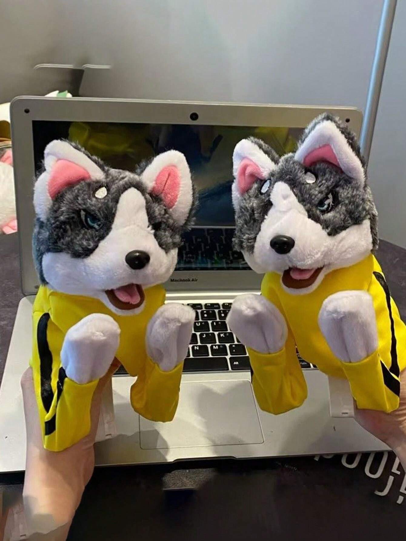 23cm/9.05inch New Kung Fu Animal Toy Husky Gloves Doll Dog Boxing Hand ...