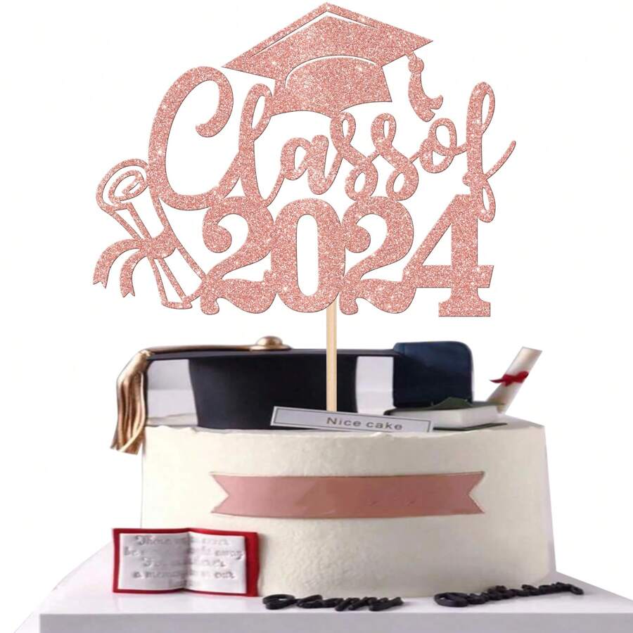 24 PCS 2024 Graduation Cupcake Toppers Glitter Class Of 2024 Diploma ...