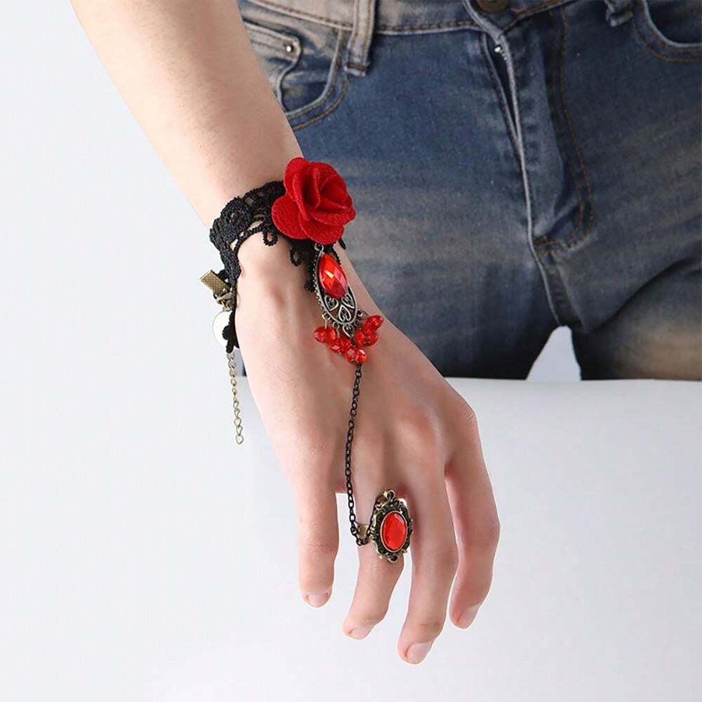 Pulsera anillo un Body cadena carácter retro gótico encaje alas de ...