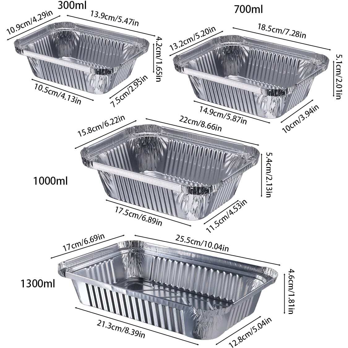 10pcs Aluminum Foil Boxes For Baking And Grilling, Rectangular ...