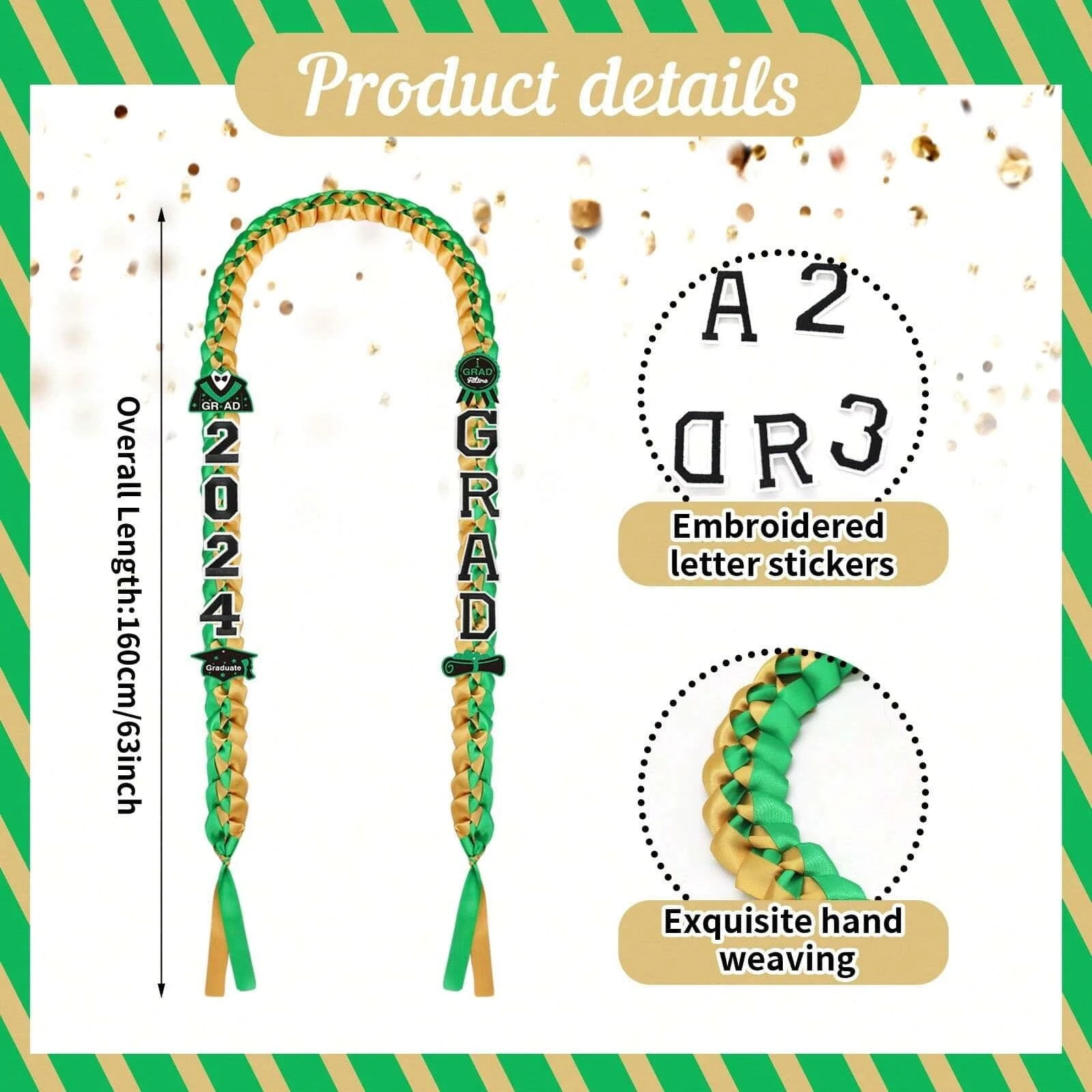 Graduation Leis 2024, Graduation Money Leis Handmade Double Braided ...