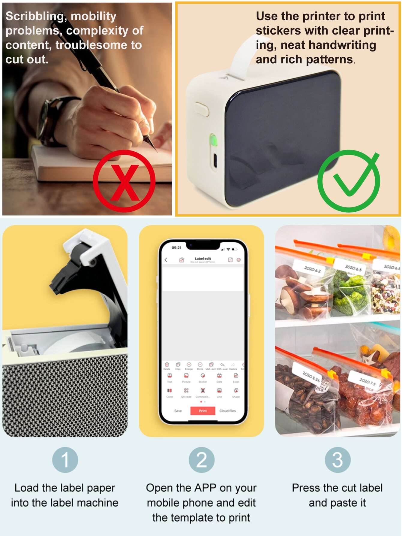 Marklife 1pc P15 Milk Tea, Portable Bluetooth Thermal Labels Maker, Wireless Label Printer ...