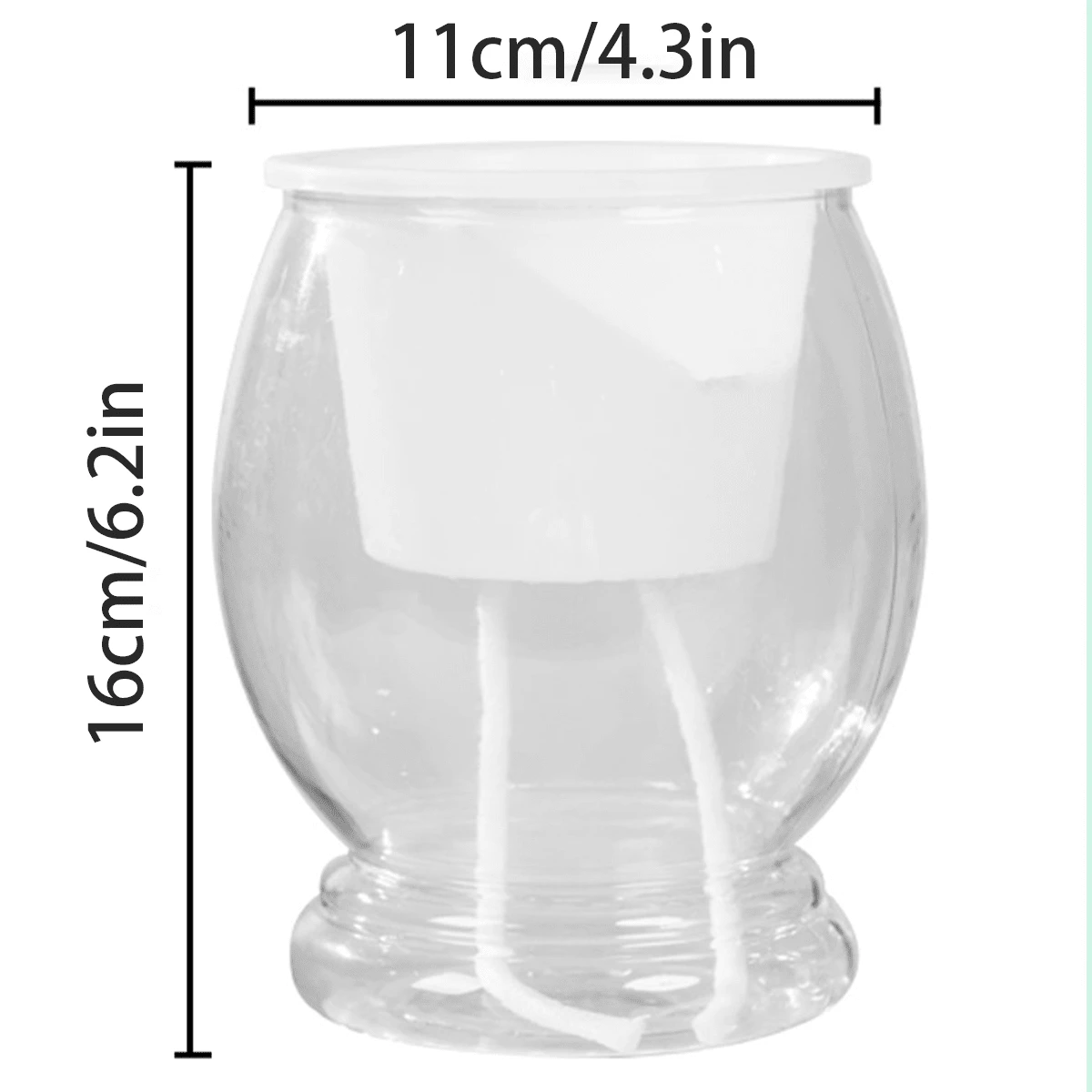 One Simple Round Self-Watering Hydroponic Clear Glass Planter, Creative ...