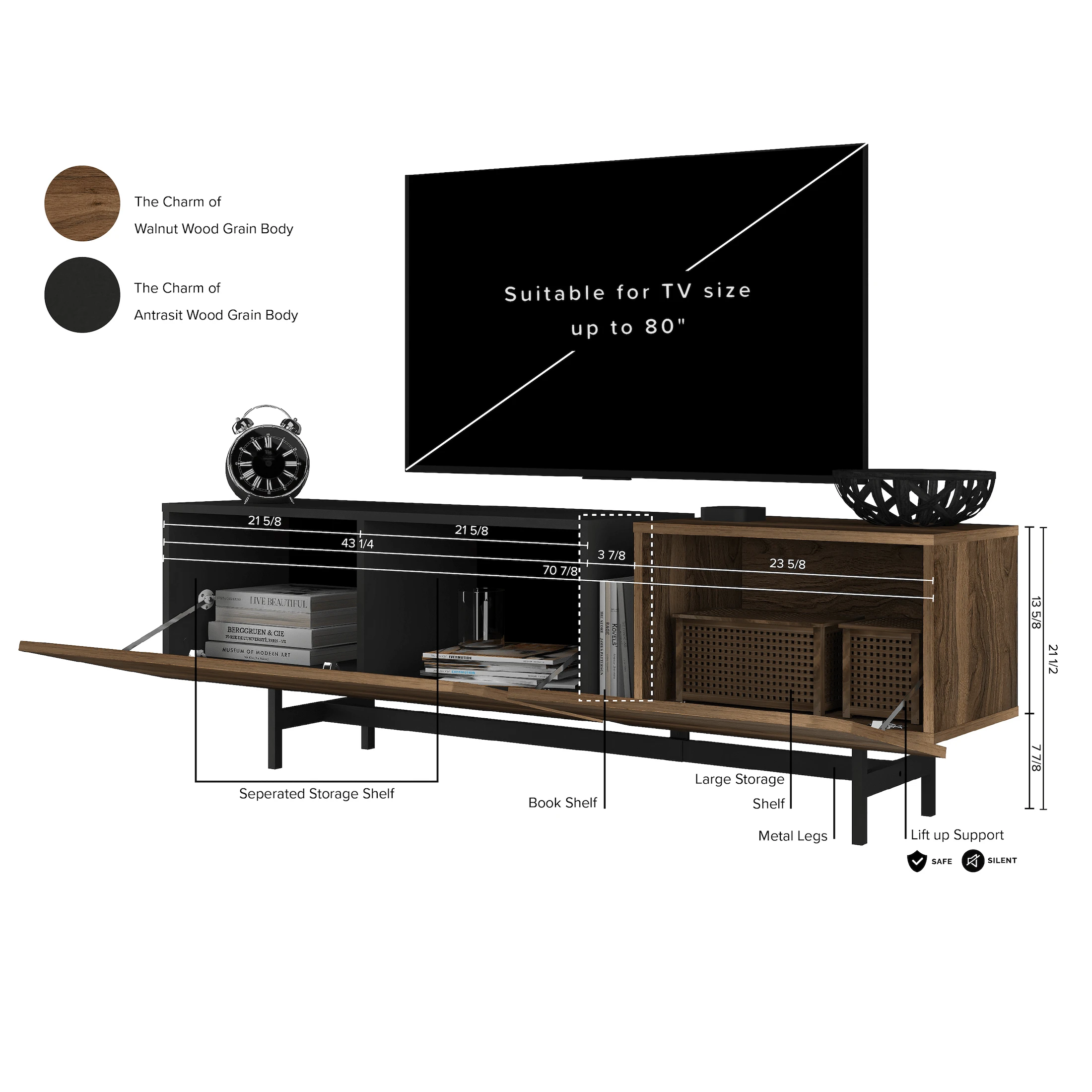 Atelier Mobili Mid Century Modern TV Stand, Entertainment Center For 65 ...