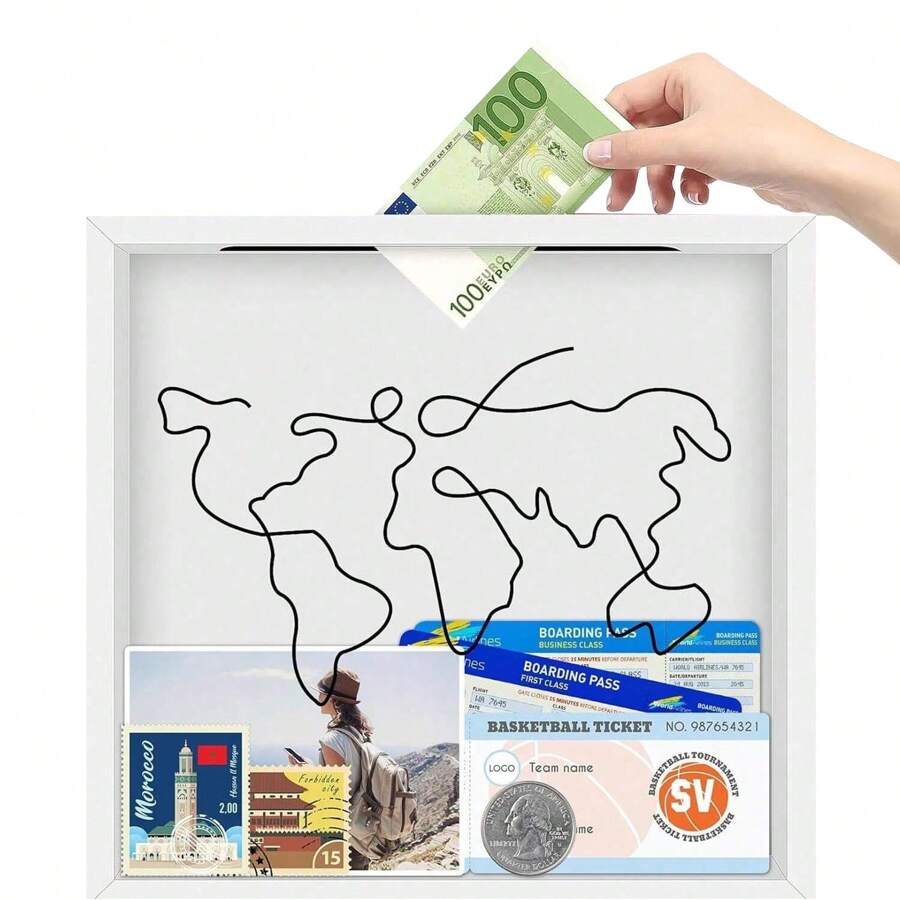 Travel Adventure Archive Shadow Box For Memories, Concert Travel Ticket ...
