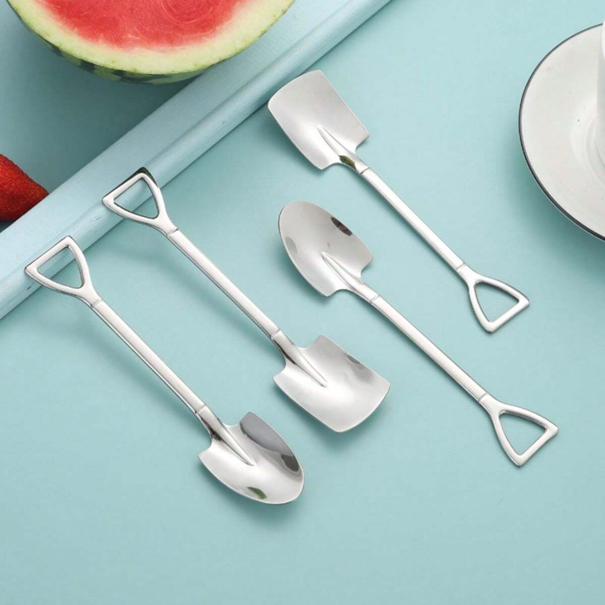 Stainless Steel Ice Cream Spoon Set For Home Restaurant, Creative And ...