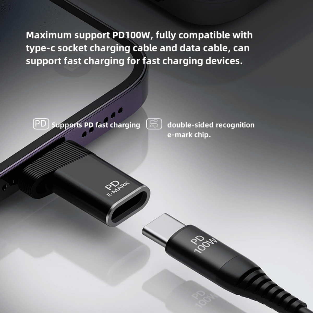 Data Cable Connector With Double-Sided Identification E-Mark Chip OTG ...