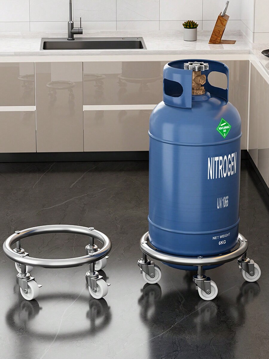 قاعدة أسطوانة غاز معدنية قوية بعجلات فرامل - مناسبة للتركيب العام ...