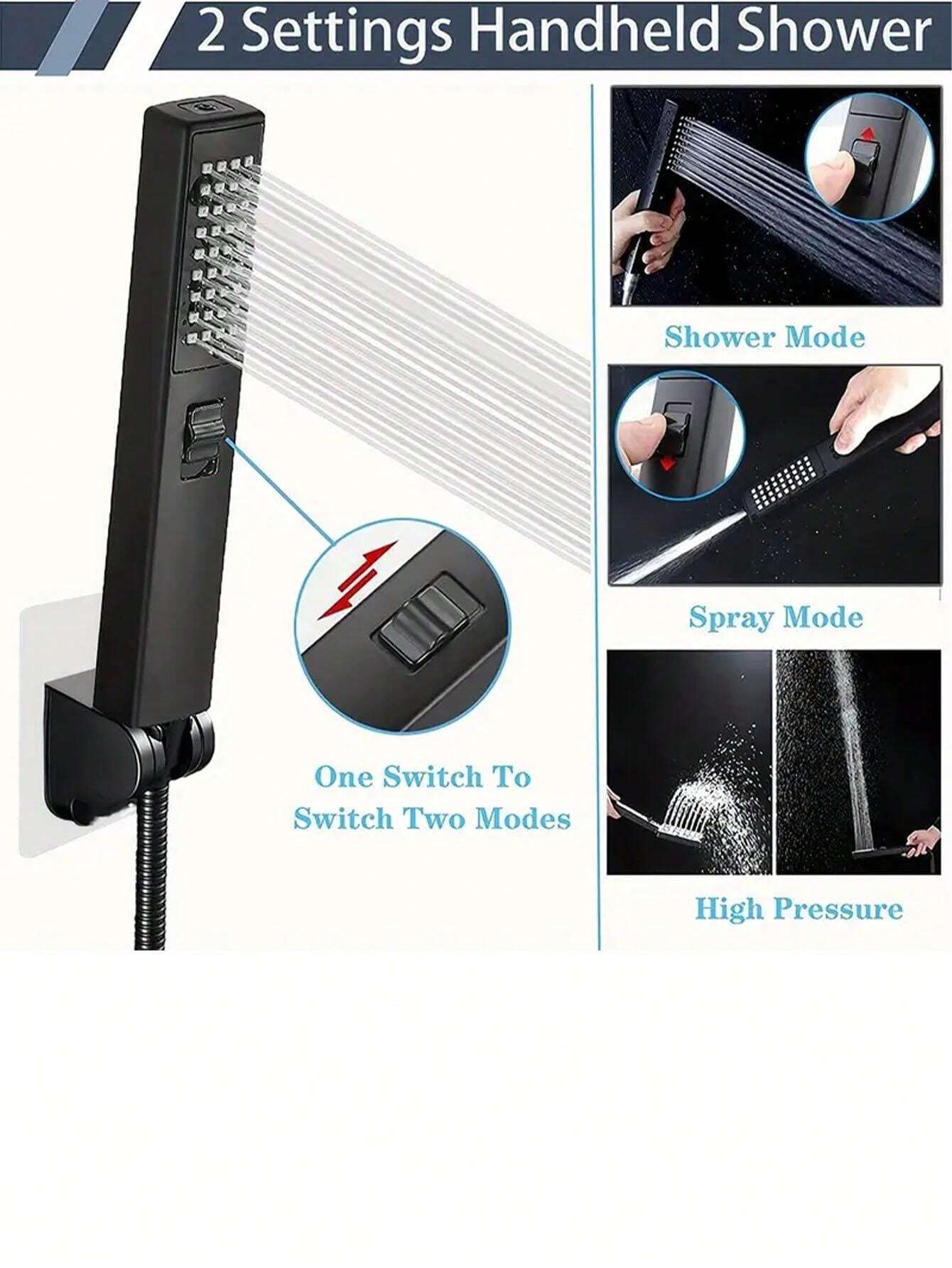 Multi-Functional Bathroom Shower Tool With Pressure Adjustment Square ...