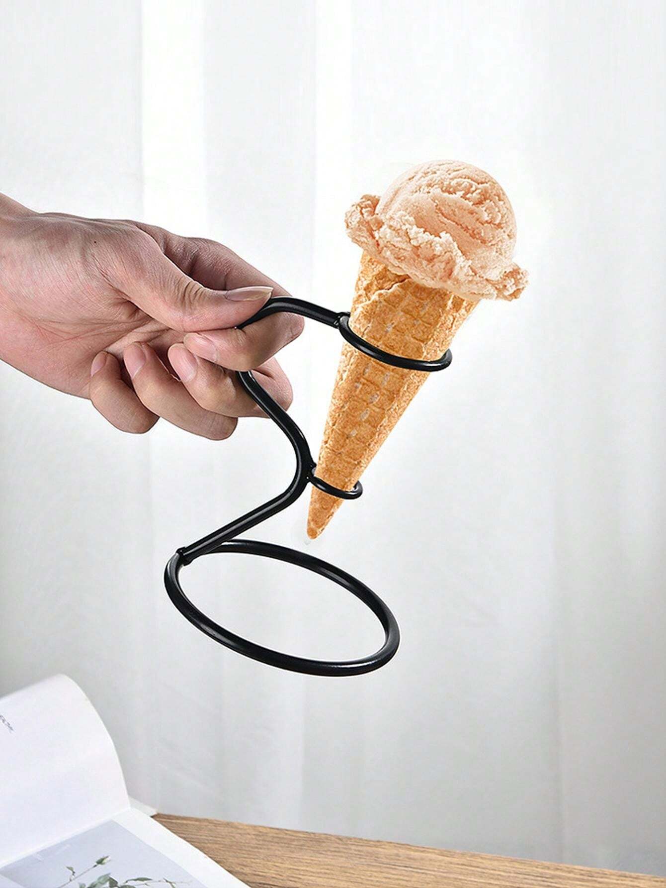 1pc Black Iron Ice Cream Tube Holder With Base Single Hole And 3 Holes ...