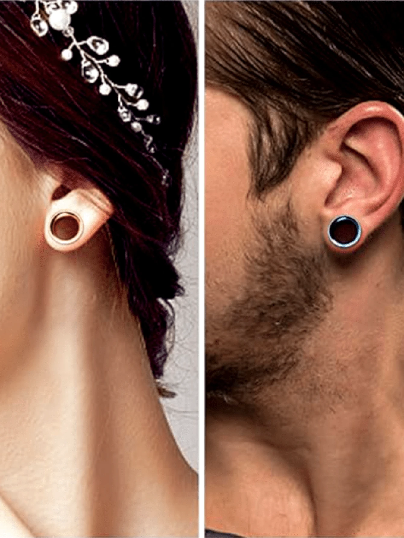 12 Pieces Of Ear Gauge Plug, Tunnel Ear Expander, Black Stretcher, Gold ...