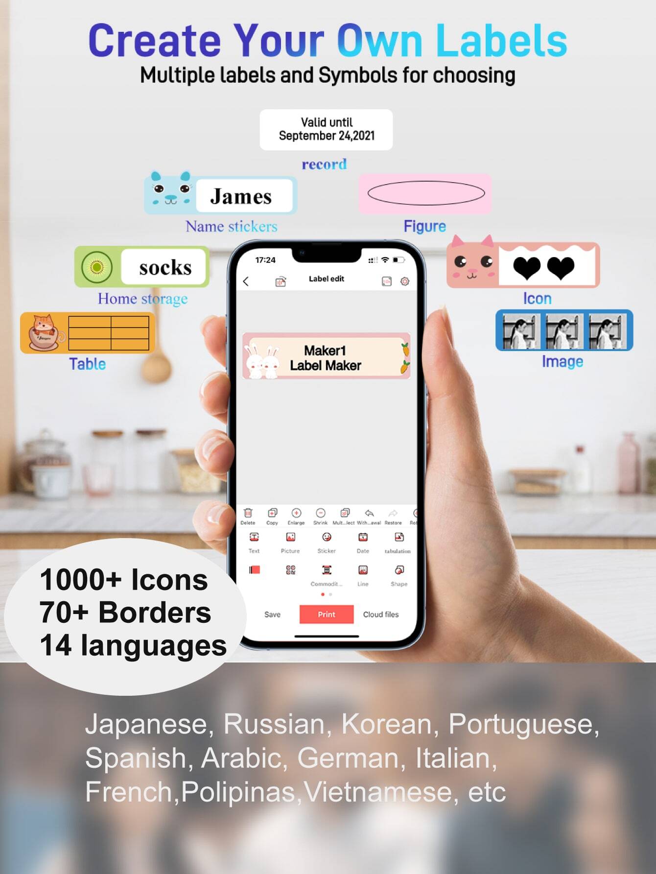 Marklife P15 Green Thermal Label Maker Machine - Wireless Sticker Printer, Pocket Sticker Maker ...