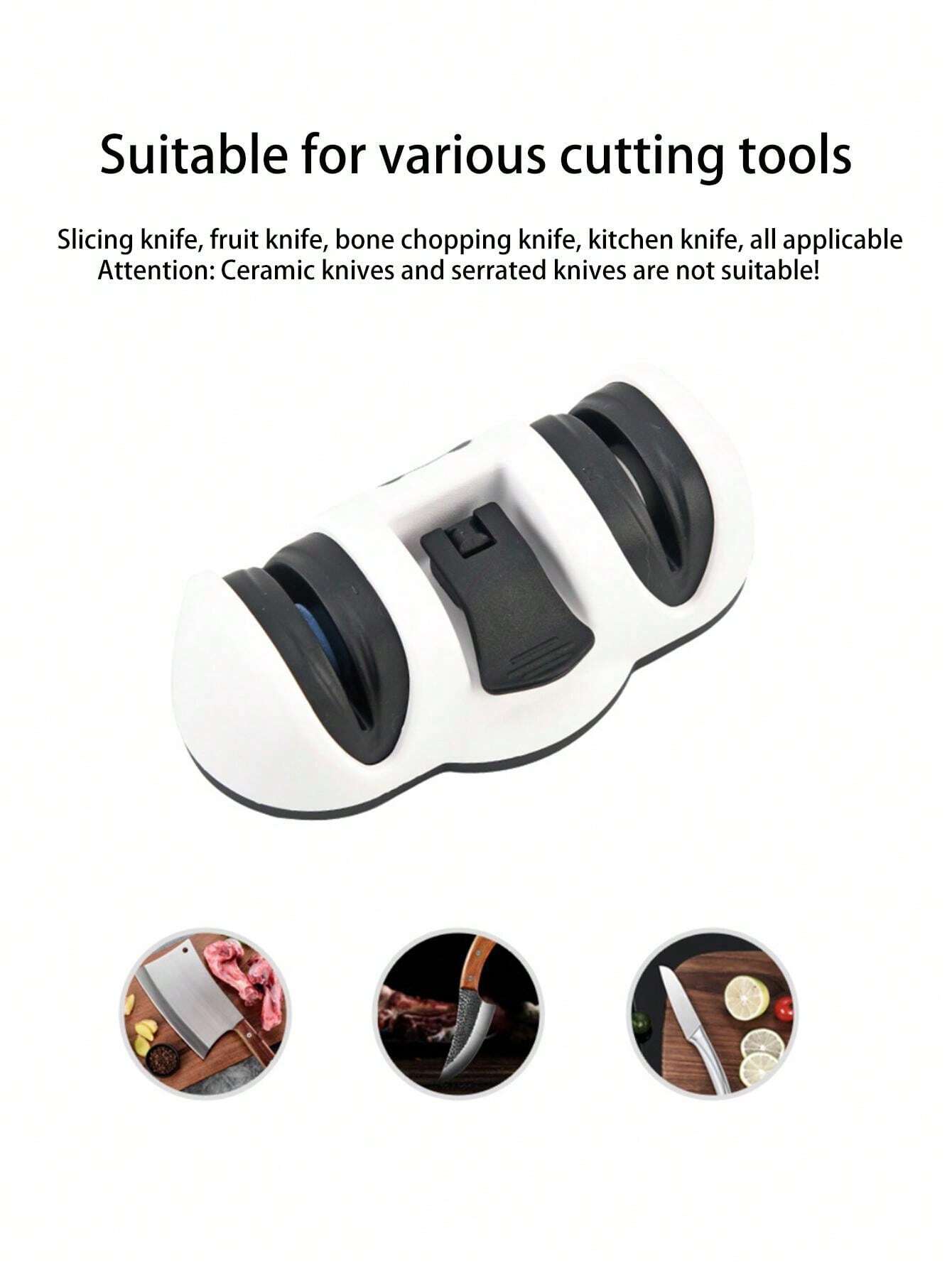 Kitchen Convenient Panda Suction Cup Knife Sharpener, Household White Steel Jade Sharpening ...