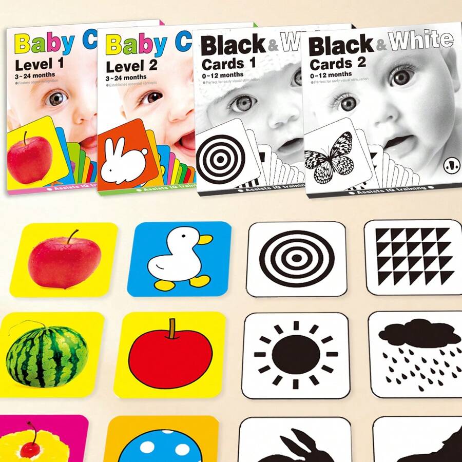 1 Box Of 28pcs English Children's Black And White Learning Recognition ...