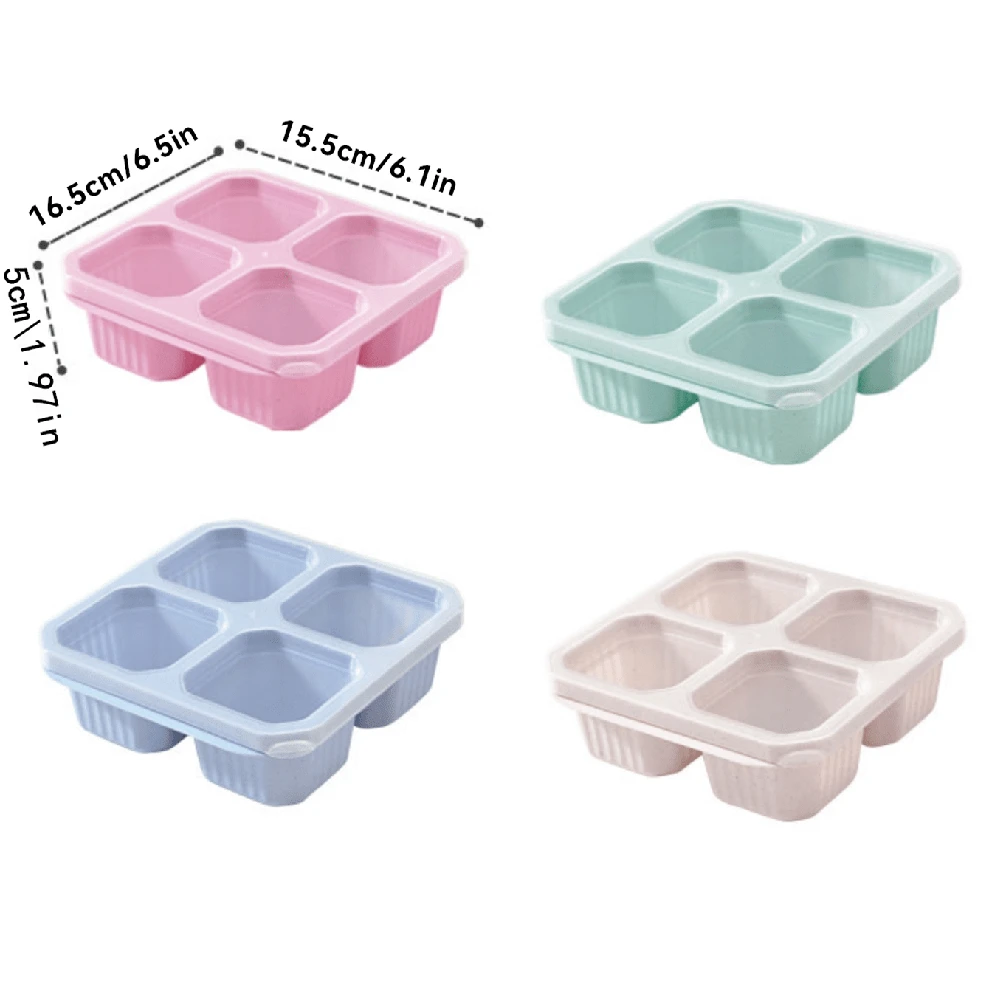 Snack Box - Stackable Bento Box With 4 Compartments, Reusable Meal ...